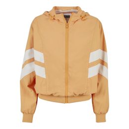 Allwetterjacke Urban Classics "Urban Classics Damen Ladies Crinkle Batwing Jacket", Damen, Gr. 5XL, colorotpaleorange, sandwei&szlig;, 100% Polyamid, gestreift, normal, ohne Ausschnitt, Jacken