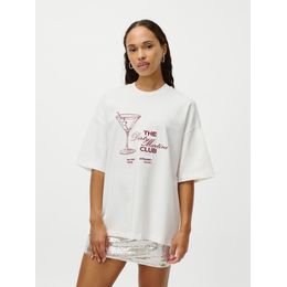 T-Shirt LEGER "Simona T-Shirt", Damen, Gr. 44, creme, Jersey, Obermaterial: 100% Baumwolle, gerade normal, Rundhals, Shirts T-Shirt, Mit gro&szlig;em Print, lockere Form