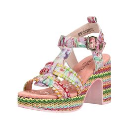 High-Heel-Sandalette Laura Vita "Laura Vita Sandalen Leder", Damen, Gr. 39, coral, Leder, Schuhe