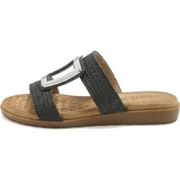 Vivance Damen Pantolette schwarz/silberfarben Gr&ouml;&szlig;e 41