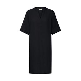 Minikleid oxmo "Minikleid OXNInna Linen Mix", Damen, Gr. 40, N-Gr, grau (meteorite), Obermaterial: 80% Viskose LENZING LenzingCV. 20% Leinen LI., Kleider Minikleid