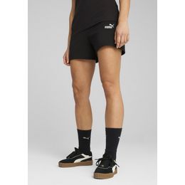 Trainingsshorts Puma "ESS SMALL NO 1 LOGO 5 HIGH-WAIST SHORTS TR", Damen, Gr. XS, N-Gr, Puma schwarz, Sweatware, Obermaterial: 68% Baumwolle, 32% Polyester, unifarben, regular fit kurz, Hosen, mit Eingrifftaschen, mit innenliegendem Kordelzug