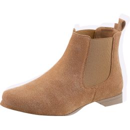 Damen Stiefelette mit elastischen Eins&auml;tzen camel, Gr&ouml;&szlig;e 38