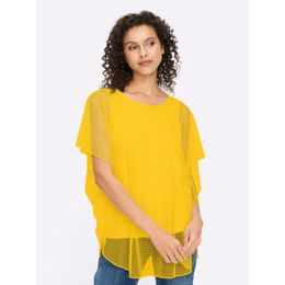Heine Witt Damen Kurzarmshirt im Poncho-Stil, sonnengelb, Gr&ouml;&szlig;e 48