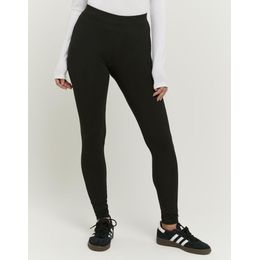 Leggings Tally Weijl "SLEPESOFT", Damen, Gr. 34, N-Gr, schwarz, Jersey, Obermaterial: 90% Polyester, 10% Elasthan, unifarben, figurbetont lang, Hosen Leggings, Materialmix, High Waist