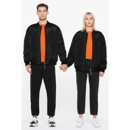 Outdoorjacke Harlem Soul, Gr. M/L, schwarz, Web, Material: 100% Polyester, Futter Rumpf: 100% Polyamid, Futter &Auml;rmel: 100% Polyester, F&uuml;llung: 100% Polyester, unifarben, oversize normal, eingesetzt Rippb&uuml;ndchen, Jacken Outdoorjacke
