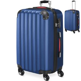 Monzana Hartschalenkoffer L Rollen 360o Reisekoffer 62L Blau ABS