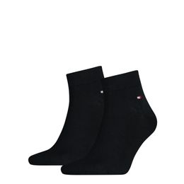 Kurzsocken Tommy Hilfiger "TH MEN QUARTER", Herren, Gr. 47-49, schwarz navy, Baumwollmischung, normal, Socken, weicher, elastischer Rippenbund, klassisches Tommy Hilfiger Logo