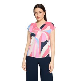 BETTY & CO Kurzarmshirt BETTY & CO "Damen mit Gummizug", Damen, Gr. L, ros&eacute;, pink, Obermaterial: 50% Baumwolle, 50% Modal, loose fit normal, V-Ausschnitt, Shirts