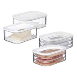 Vorratsdose Mepal "Aufschnittdosen Modula 4er Set", wei&szlig;, B:2cm H:2cm L:2cm, Kunststoff, Lebensmittelaufbewahrungsbeh&auml;lter, Vorratsdose