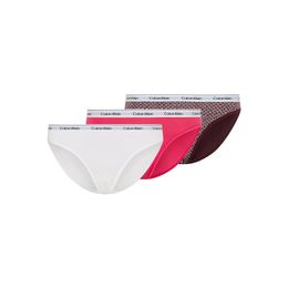 String "3 PACK THONG (LOW-RISE)", Damen, Gr. XS (34), 3 Stk., innuendo, stencil heart, schwarz berry, c, Jersey, Obermaterial: 90% Baumwolle, 10% Elasthan, Calvin Klein Underwear, k&ouml;rpernah, Unterhosen String, mit Logobund
