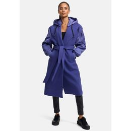Winterjacke Marikoo "Tjadee", Damen, Gr. S, blau (blau violet), Obermaterial: 90% Polyacryl, 8% Viskose, 2% Elasthan. Innenseite: 100% Polyester. Futter: 100% Polyester, Jacken Winterjacke, Langer Wickelmantel
