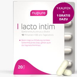 Lacto intim nupure - Bakterienkulturen plus Biotin f&uuml;r die Vaginalschleimhaut, diskrete & einfache orale Einnahme, 20 Kapseln