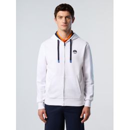 North Sails Kapuzenpullover Durchgehender Rei&szlig;verschluss mit Logo-Patch