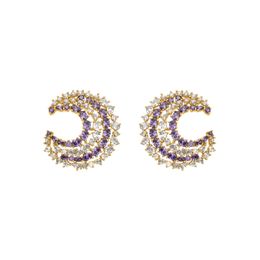 Luxenter Ohrringe mit mehrfarbigen Zirkonia-Steinen, 18 Karat Gold-Finish &ndash; Abdos