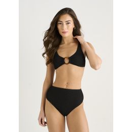 Strukturiertes Bikini-Unterteil mit hoher Taille
