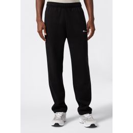 Jogginghose Champion "ICONS Straight Hem Pants Fleece", Herren, Gr. L (52/54), N-Gr, schwarz (nbk, ns), Obermaterial: 70% Baumwolle, 30% Polyester, Hosen Jogginghose, geradliniger Schnitt, sportlich-schlichter Stil, atmungsaktiv