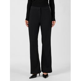 Anzughose Y.A.S "YASVICTORIA HMW FLARED PANT S. NOOS", Damen, Gr. XL (42), N-Gr, schwarz, Web, Obermaterial: 95% Polyester, 5% Elasthan, unifarben, loose fit, Hosen Anzughose