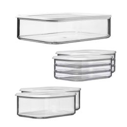 Vorratsdose Mepal "Aufschnittdosen Modula 5er Set transparent", bunt (transparent), B:2cm H:2cm L:2cm, Kunststoff, Lebensmittelaufbewahrungsbeh&auml;lter, Vorratsdose