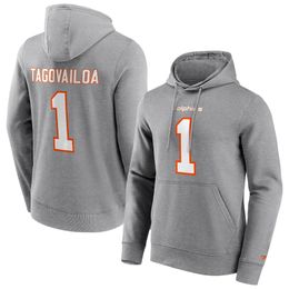 Kapuzenpullover Fanatics "Fanatics Hoodie Miami Dolphins Grahpic Tagovailoa 1", Damen, Gr. S, grau, 80% Baumwolle, 20% Polyester, Pullover Kapuzenpullover