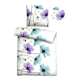Bettw&auml;sche "0260982", lila (viola), B/L: 155cm x 220cm, 1 Stk., 1 Stk., Seersucker, B/L: 80cm x 80cm, 2 Stk., Seersucker, Obermaterial: 100% Polyester, CASTELL - MARKENBETTW&Auml;SCHE, Bettw&auml;sche, Bettw&auml;sche, absolut b&uuml;gelfrei, pflegeleicht, Rei&szlig;verschluss, ganzj&auml;hrig nutzbar