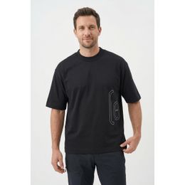 Oversize-Shirt CMP, Herren, Gr. L, nero, dove gr, Obermaterial: 100% Baumwolle, Shirts, weiter Schnitt, sportlicher Stil