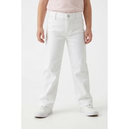 Weite Jeans KIDS Only "KOGSYLVIE CLEAN WIDE LEG WHITE PIM NOOS", M&auml;dchen, Gr. 122, N-Gr, wei&szlig;, Denim/Jeans, Obermaterial: 69% Baumwolle, 29% Polyester, 2% Elasthan, unifarben, Jeans