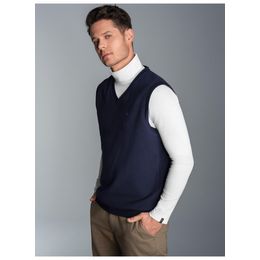Pullunder TRIGEMA "TRIGEMA Pullunder in Waffeloptik", Herren, Gr. XXL, blau (navy), Piqu&eacute;, 100% Baumwolle, Basic, V-Ausschnitt, Pullover Pullunder