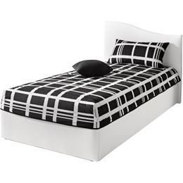 Polsterbett, wei&szlig;, B:112cm L:210cm, Bezug Bett: Kunstleder;Bonnell-Federkernmatratze: 51% Polypropylen, 39% Polyester und 10% Baumwolle;Kaltschaummatratze: 100% Polyester, Bezug abnehm- und waschbar bis 60C, Westfalia Schlafkomfort, Betten, Polsterbett ohne Bettkasten Polsterbett, inkl. Bettkasten bei Ausf&uuml;hrung mit Matratze