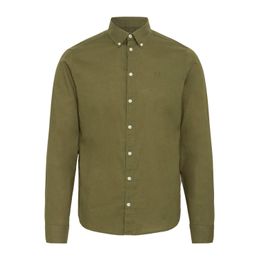 Langarmhemd Casual Friday "Langarmhemd CFAnton", Herren, Gr. L, N-Gr, gr&uuml;n (winter moss), Obermaterial: 55% Leinen LI. 45% Baumwolle CO., Hemden