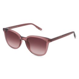 Tom Tailor 676014 | Damen-Sonnenbrille | Fassung: Vollrand, Cat Eye, Kunststoff, Rose Transparent | Glasfarbe: Rot