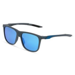 Puma PU0360S | Herren-Sonnenbrille | Fassung: Vollrand, Quadratisch, Kunststoff, Grau Matt | Glasfarbe: Blau