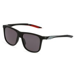 Puma PU0360S | Herren-Sonnenbrille | Fassung: Vollrand, Quadratisch, Kunststoff, Schwarz | Glasfarbe: Grau