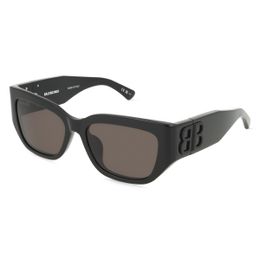 Balenciaga BB0361SK | Damen-Sonnenbrille | Fassung: Vollrand, Cat Eye, Acetat, Schwarz | Glasfarbe: Grau