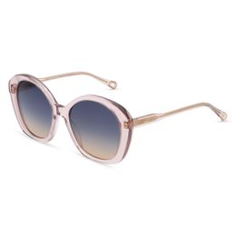 Chlo&eacute; Chlo&eacute; CH0081S | Damen-Sonnenbrille | Fassung: Vollrand, Oval, Acetat, Rose Transparent | Glasfarbe: Blau Verlaufend Mehrfarbig