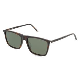 SAINT LAURENT SL668 | Unisex-Sonnenbrille | Fassung: Vollrand, Quadratisch, Acetat, Havanna | Glasfarbe: Grau