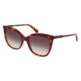 Longchamp LO729S | Unisex-Sonnenbrille | Fassung: Vollrand, Butterfly, Kunststoff, Rot Havanna | Glasfarbe: Braun Verlaufend