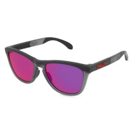 Oakley OO9284 FROGSKINS RANGE | Herren-Sonnenbrille | Fassung: Vollrand, Rund, Kunststoff, Schwarz Matt | Glasfarbe: Grau
