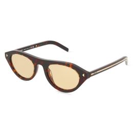 Prada 0PR B15S | Damen-Sonnenbrille | Fassung: Vollrand, Geometrisch, Acetat, Braun Orange | Glasfarbe: Braun
