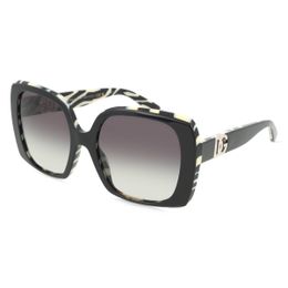Dolce & Gabbana Dolce&Gabbana DG4475 | Damen-Sonnenbrille | Fassung: Vollrand, Quadratisch, Acetat, Schwarz Gemustert | Glasfarbe: Grau Verlaufend