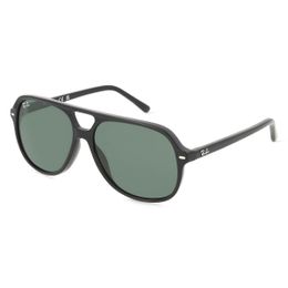 Ray-Ban Junior RJ9096S | Unisex-Sonnenbrille | Fassung: Vollrand, Quadratisch, Acetat, Schwarz | Glasfarbe: Gr&uuml;n