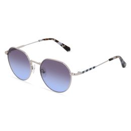 Gant GA8090 | Unisex-Sonnenbrille | Fassung: Vollrand, Rund, Metall, Silber | Glasfarbe: Blau