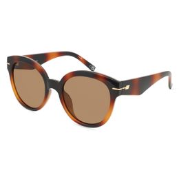 Le Specs CAPACIOUS | Damen-Sonnenbrille | Fassung: Vollrand, Rund, Kunststoff, Braun Dunkel | Glasfarbe: Braun