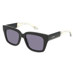 Calvin Klein CK23540S | Unisex-Sonnenbrille | Fassung: Vollrand, Quadratisch, Acetat, Schwarz Kristall | Glasfarbe: Grau