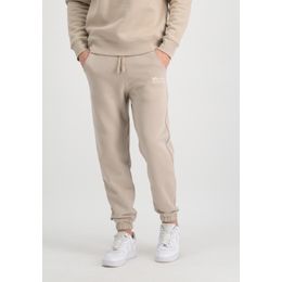 Jogginghose Alpha Industries "Organics EMB Regular Jogger", Herren, Gr. L, Normalgr&ouml;&szlig;en, beige (organic beige), Obermaterial: 100% Baumwolle, Hosen Jogginghose