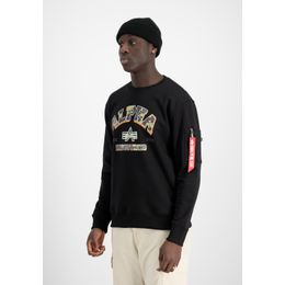 Sweater Alpha Industries "College Camo Sweatshirt", Herren, Gr. XXL, schwarz, Obermaterial: 80% Baumwolle, 20% Polyester, regular fit, Sweatshirts Sweater