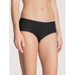 Panty Calida "Natural Comfort", Damen, Gr. XS (36/38), schwarz, Single Jersey, Obermaterial: 92% Baumwolle, 8% Elasthan, unifarben, k&ouml;rpernah, Unterhosen Panty, mit low-cut Schnitt
