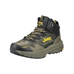 Sneaker JEEP "JEEP Sneaker Lederimitat/Textil", Herren, Gr. 41, military, Lederimitat, Textil, Schuhe Sneaker