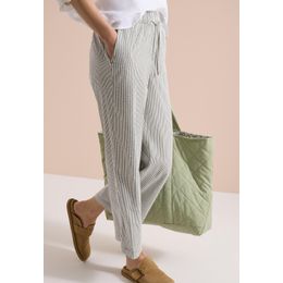 Stoffhose Cecil, Damen, Gr. XL, L&auml;nge 26, wei&szlig; (khaki), Web, 75% Baumwolle, 25% Modal, unifarben, loose fit 7/8-L&auml;nge, Hosen Stoffhose, mit Wide Legs
