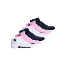 Kurzsocken Champion "Socken 6er Pack", Damen, Gr. 35-38, bunt (pink, wei&szlig;, blau), Obermaterial: 71% Baumwolle CO. 23% Polyester PES. 4% Polyamid PA. 2% Elasthan EL., Socken